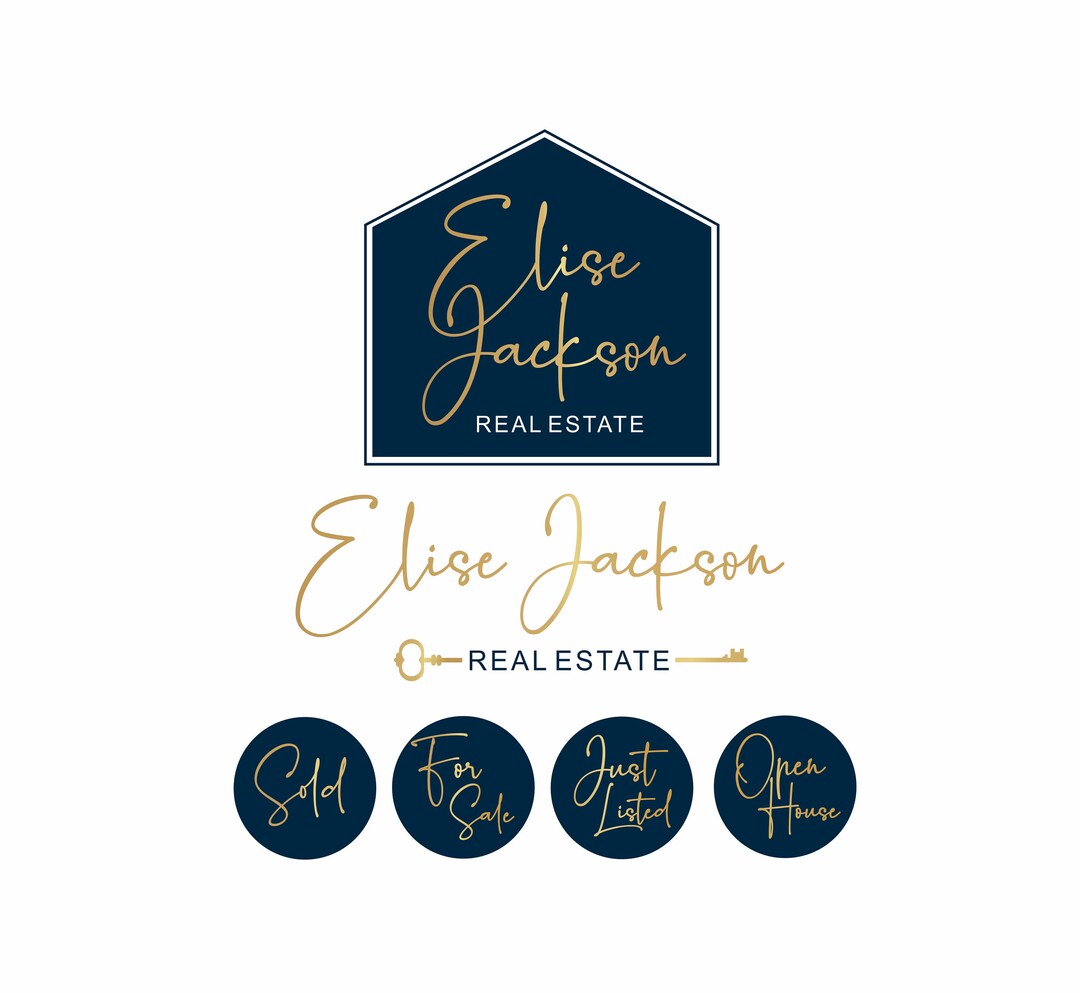 Real Estate Logo, Real Estate Branding, Realtor Logo, Navy Blue and ...
