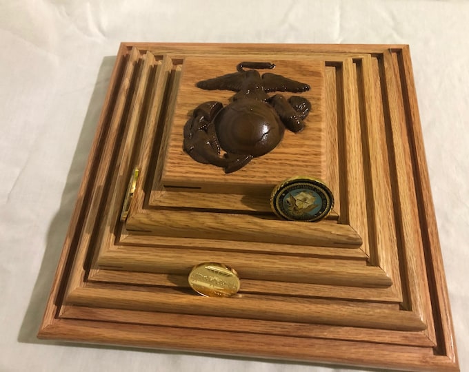 US Marine Corps Military Challenge Coin Display, Coin Display, EGA Coin ...