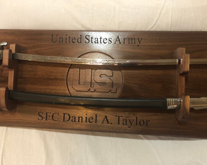 NCO Sword Display, U.S. Army Saber Display, Military Sword Mount, Sword ...