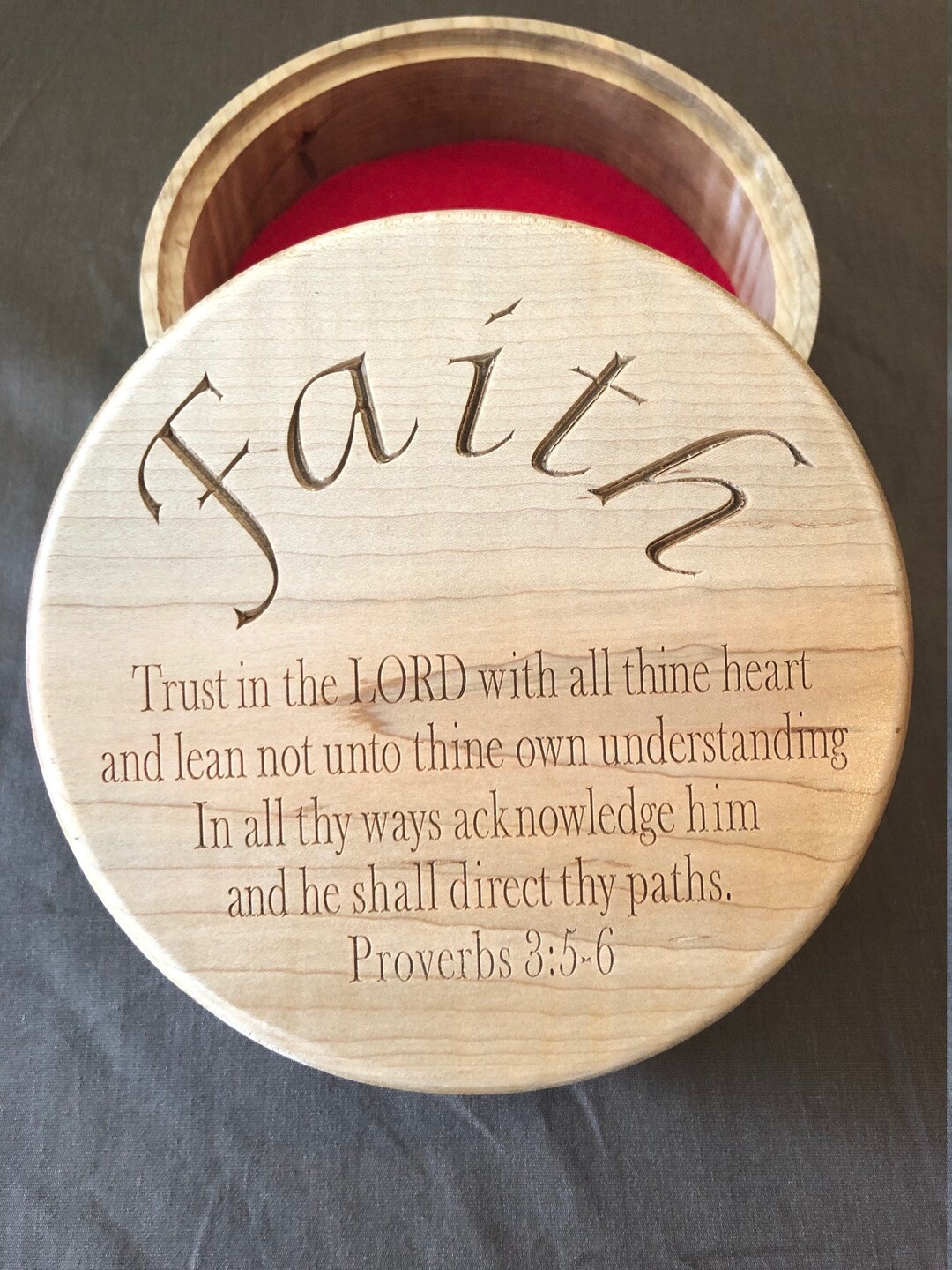 Faith Jewelry Box, Proverbs 3:5-6, Jewelry Box, Ring Box, Mothers Day ...