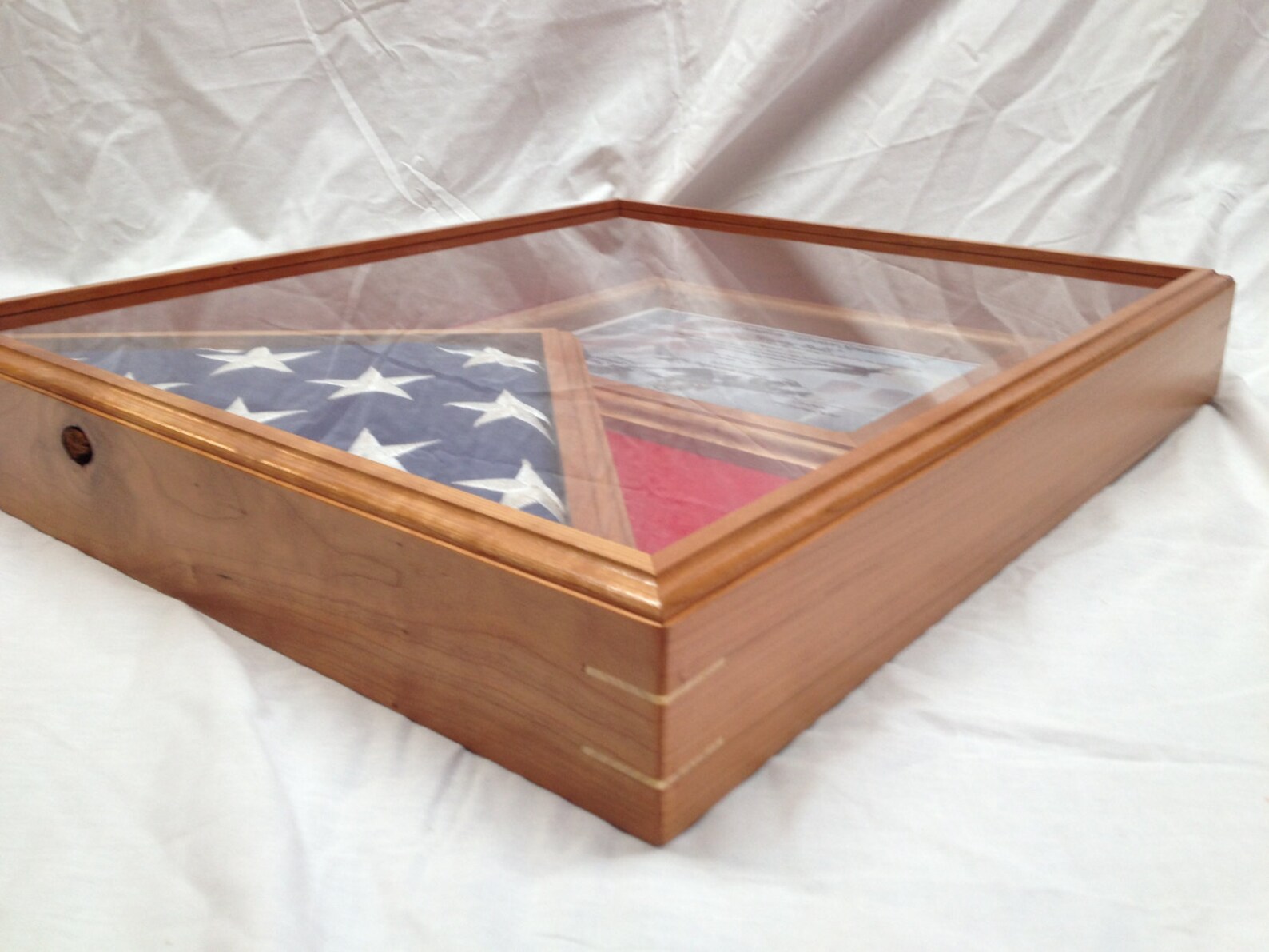 Cherry Wood Flag and Certificate Display Case, Handmade - Etsy