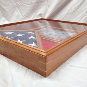 Cherry Wood Flag and Certificate Display, 3' X 5' Flag Display Case, US ...