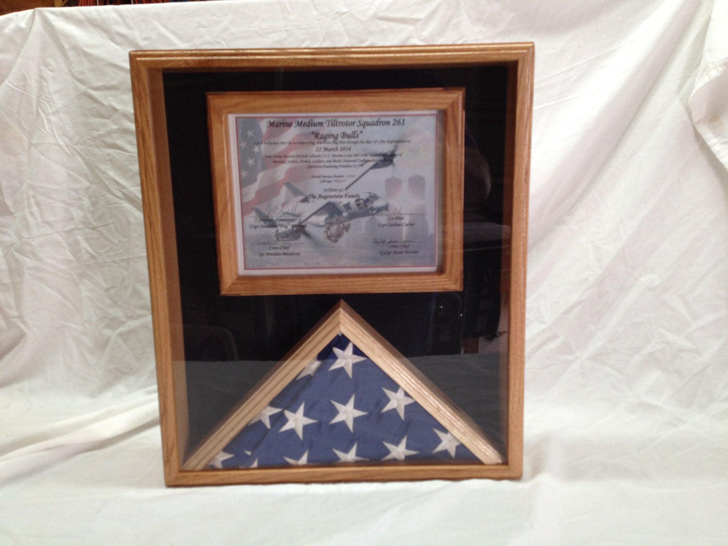 Flag and Certificate Display Case, US (3' X 5') Flag and Certificate ...