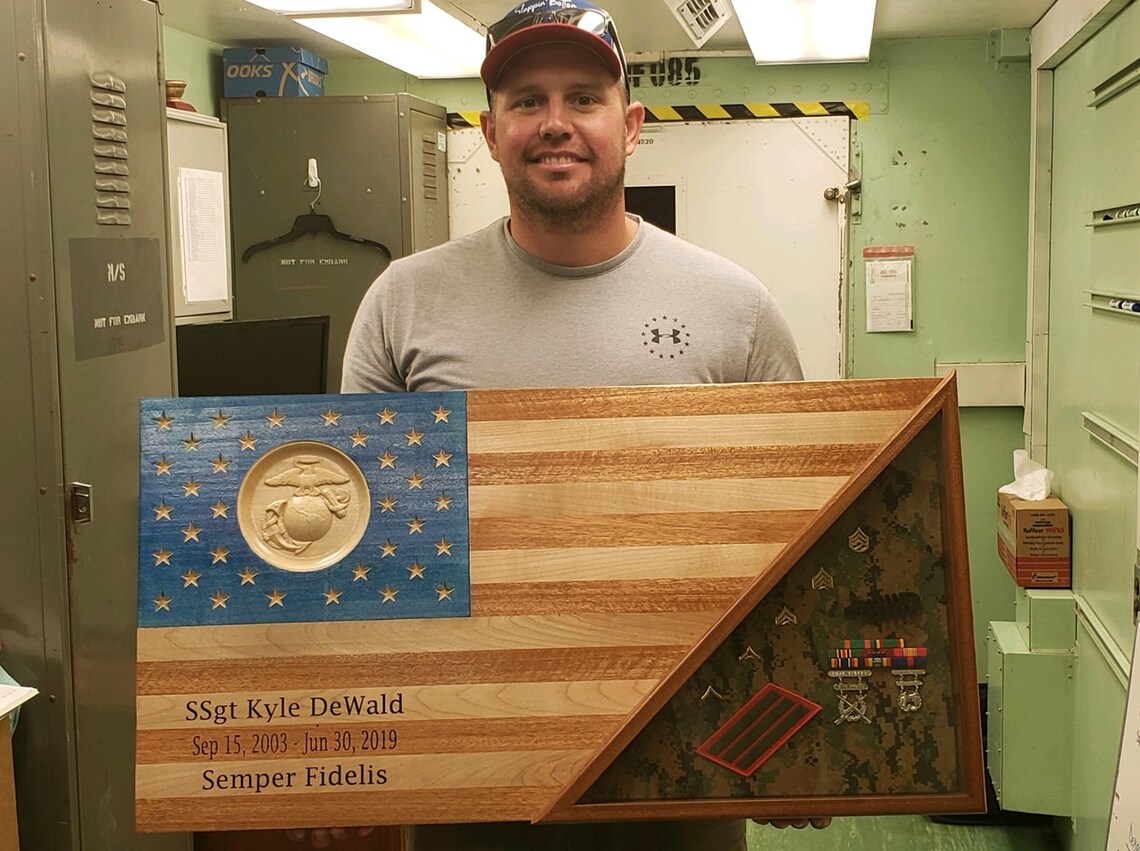 Handmade Mahogany USMC Flag Shadow Box, Eagle Globe and Anchor - Etsy