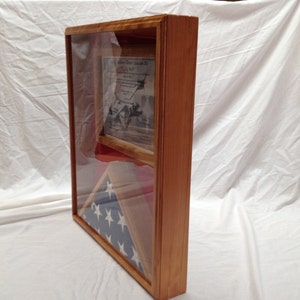 Cherry Wood Flag and Certificate Display, 3' X 5' Flag Display Case, US ...