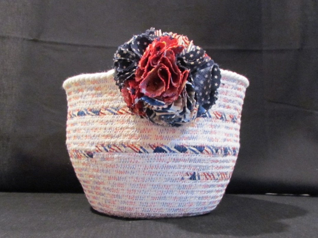 Red, White and Blue Rope Bowl - Etsy