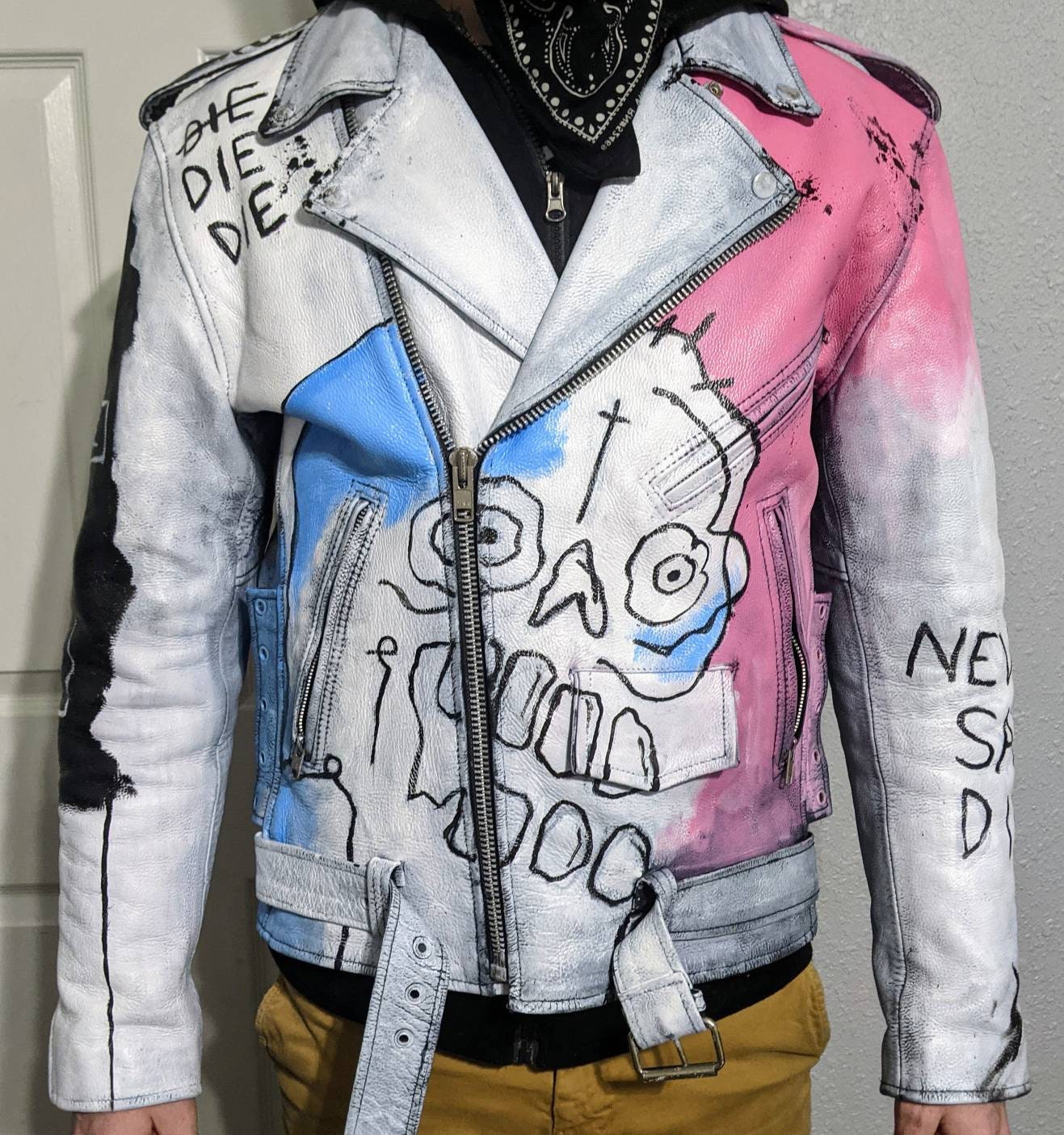 Lil Peep never Say Die Leather Jacket Inspired by - Etsy
