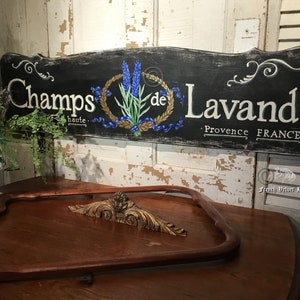 FRENCH LAVENDER SIGN Champs De Lavande Wood Sign French Wall Home Decor ...