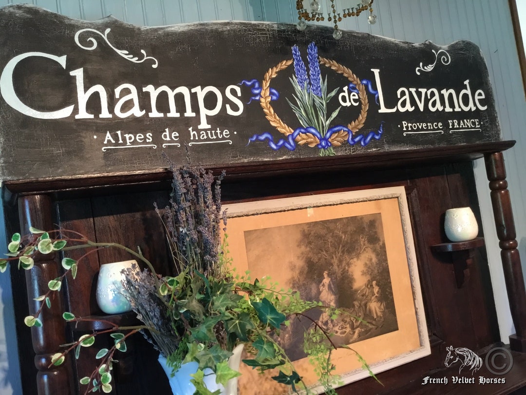 FRENCH LAVENDER SIGN Champs De Lavande Wood Sign French Wall Home Decor ...