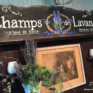 FRENCH LAVENDER SIGN Champs De Lavande Wood Sign French Wall Home Decor ...