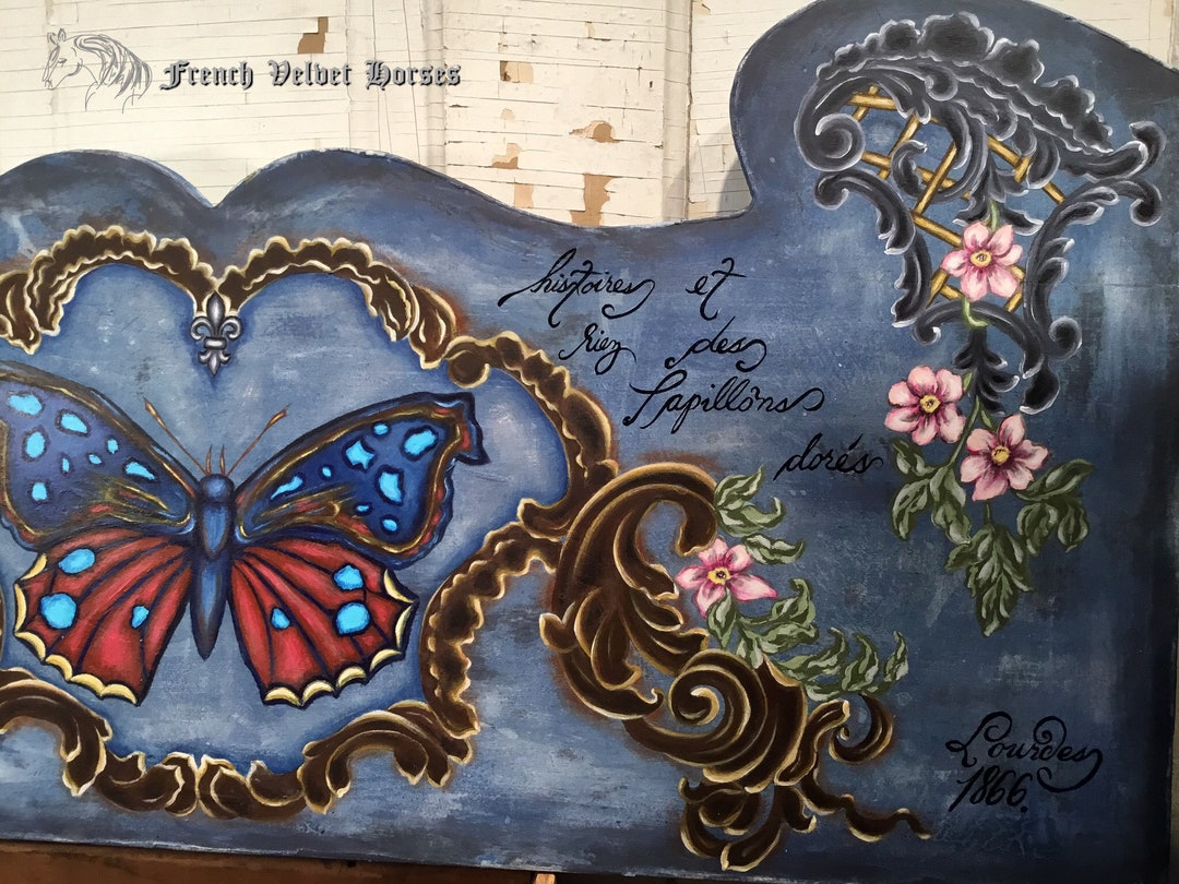 FRENCH GILDED BUTTERFLY Wood Sign Painting, Shakespeare Quote, Aubusson ...