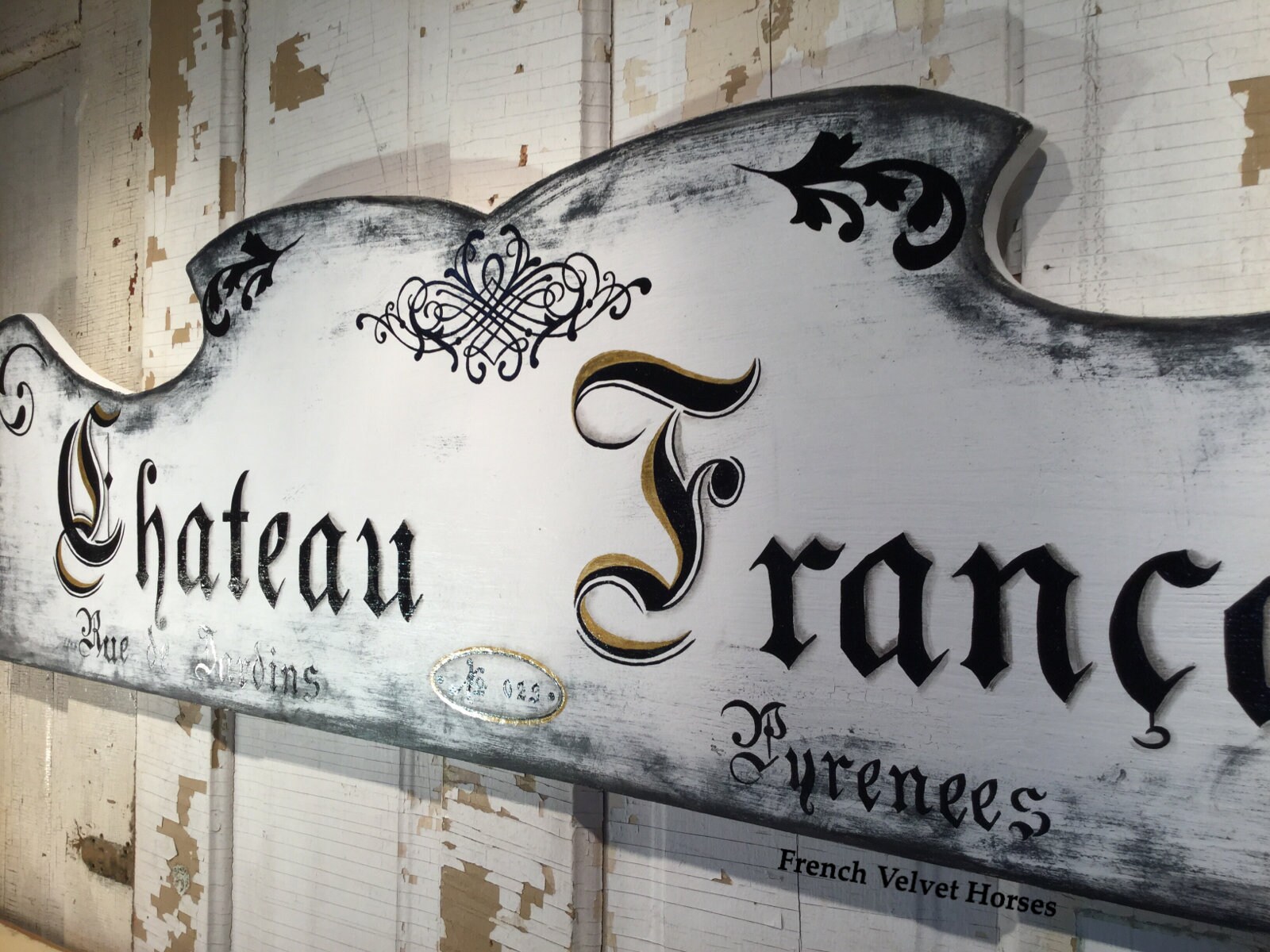 FRENCH CHATEAU WOOD Sign Chateau Francais Castle Ornate ...