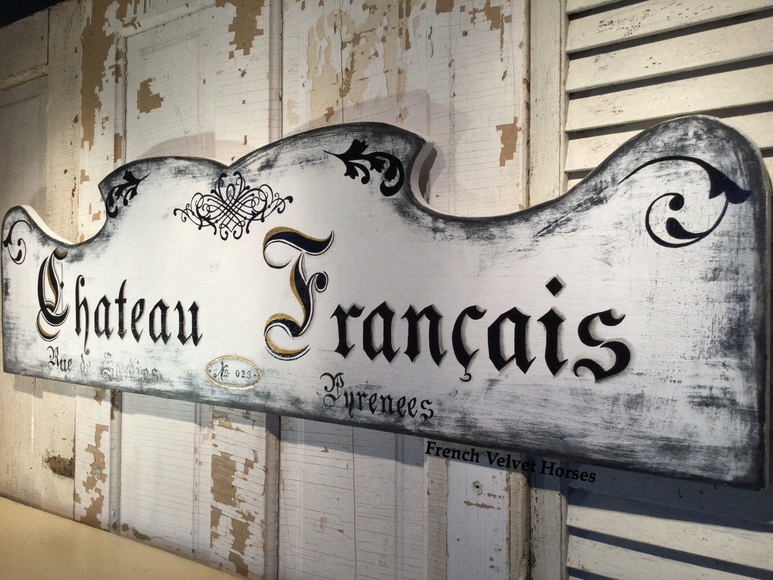 FRENCH CHATEAU WOOD Sign Chateau Francais Castle Ornate ...