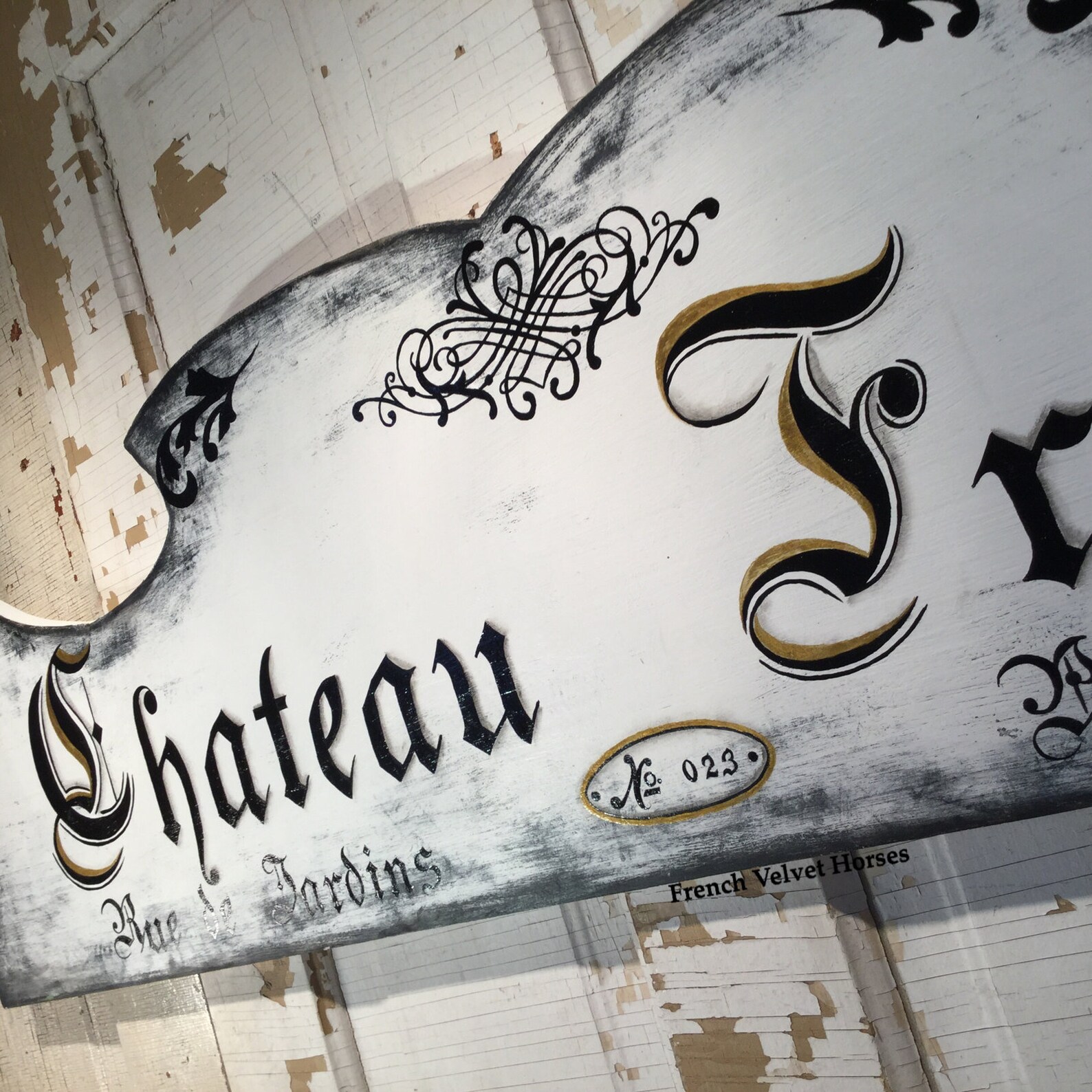 FRENCH CHATEAU WOOD Sign Chateau Francais Castle Ornate ...