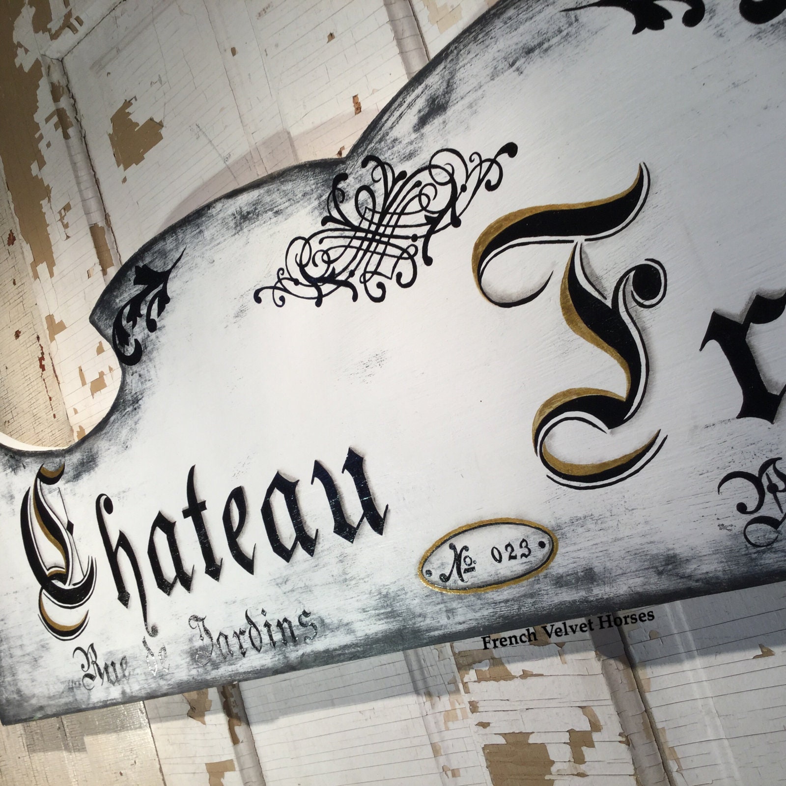 FRENCH CHATEAU WOOD Sign Chateau Francais Castle Ornate ...