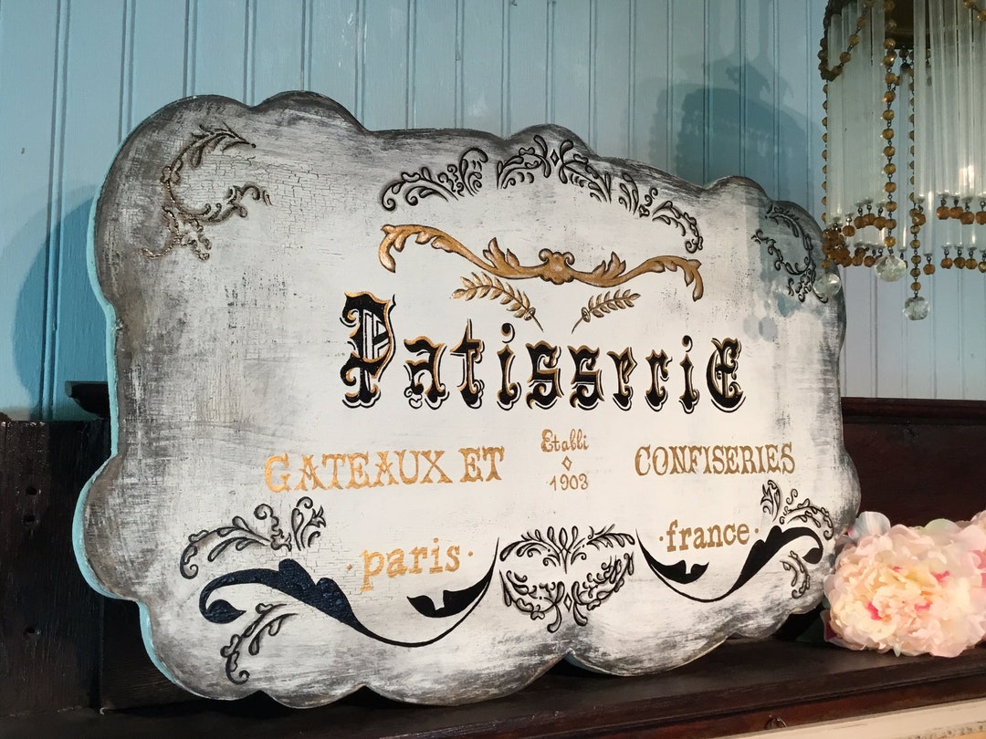 French Pastry Shop Patisserie Sign Paris Bakery Wood Cottage French ...
