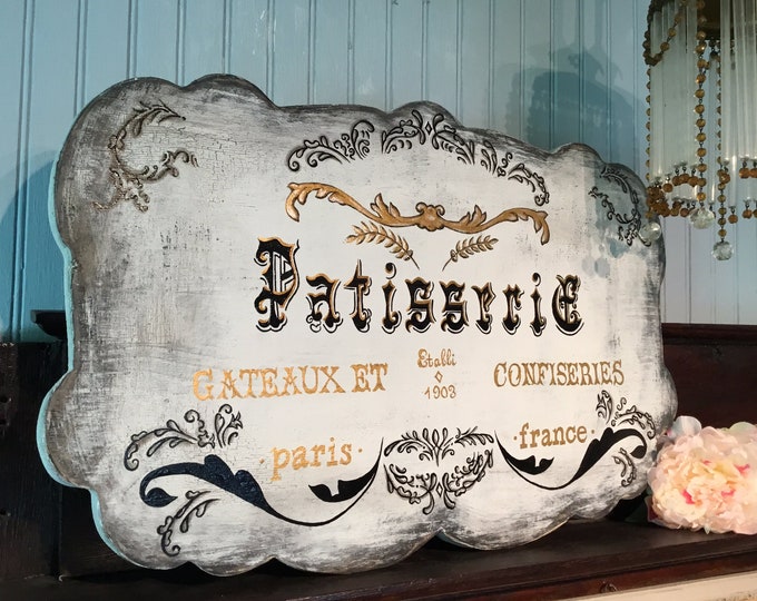 French Pastry Shop Patisserie Sign Paris Bakery Wood Cottage - Etsy