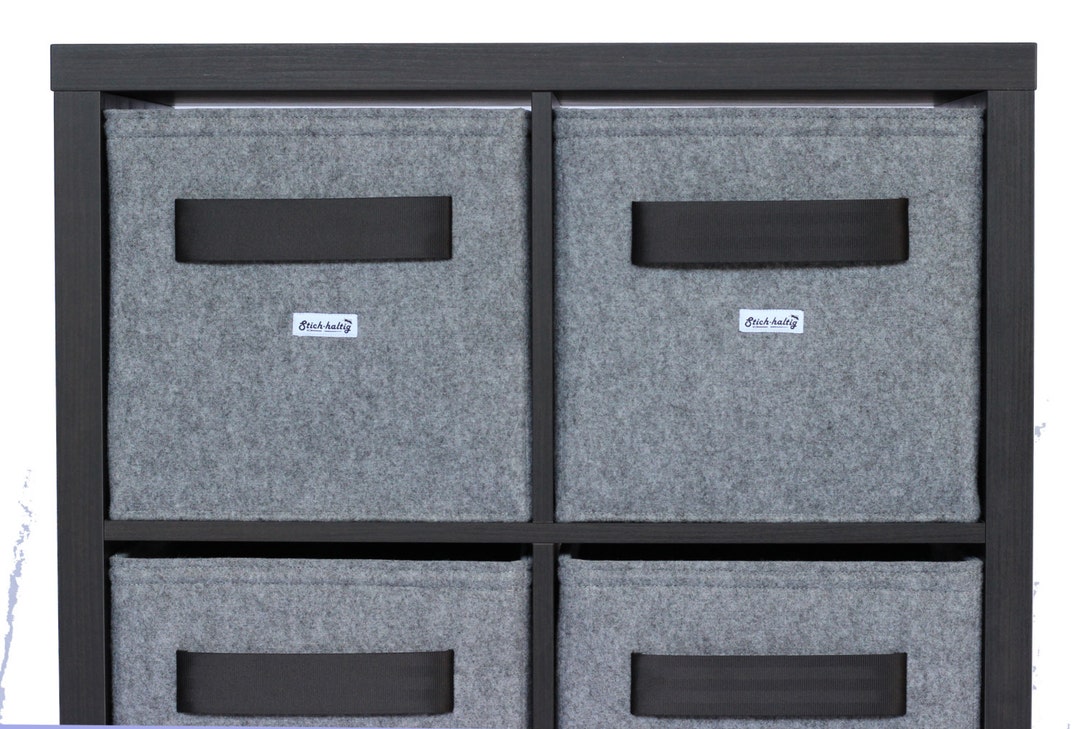Light Grey Felt Boxes With Seatbelt Handle Fit Into Ikea Expedit and ...