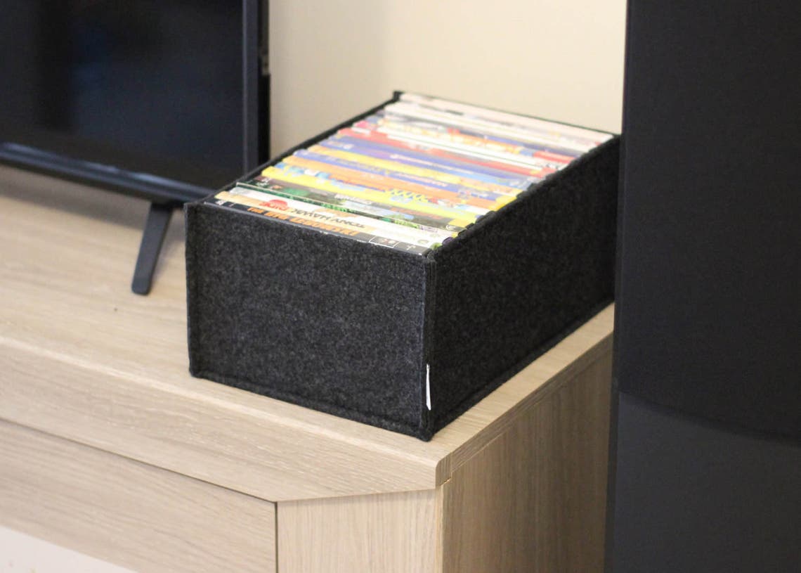 DVD Felt Storage Box DVD Felt Box DVD Felt Holder | Etsy