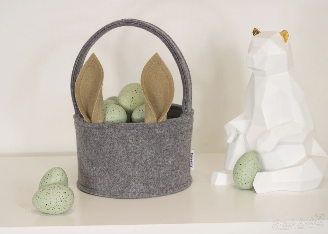 Osterkorb aus Filz mit Ohren Ostergeschenk Osternest als ...