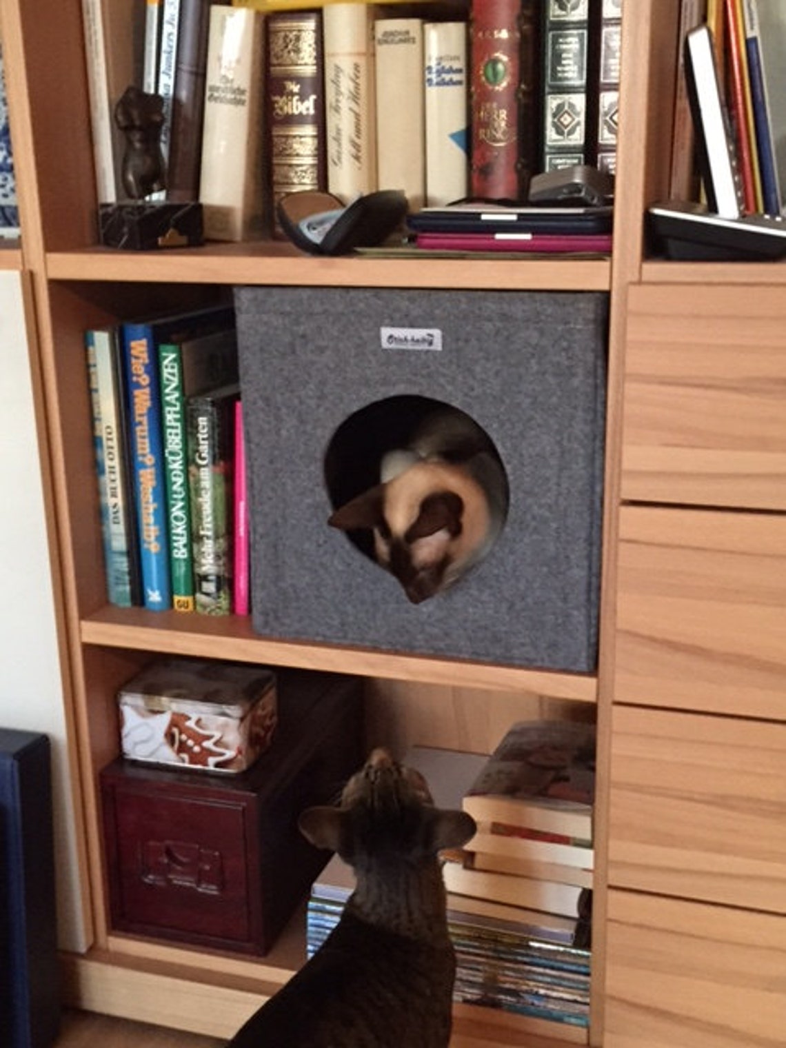 Felt Cat Cave Fits Into Ikea Expedit and Kallax Felt Cat Bed | Etsy