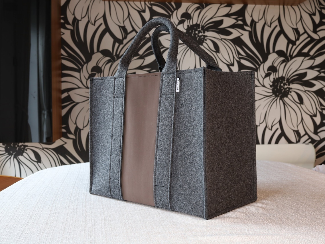 Felt Shopping Bag Felt Shoulder Bag Storage Tote Utility Bag - Etsy
