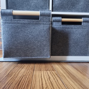 Felt Box With Wooden Handle, Felt Basket as a Kallax Insert - Etsy