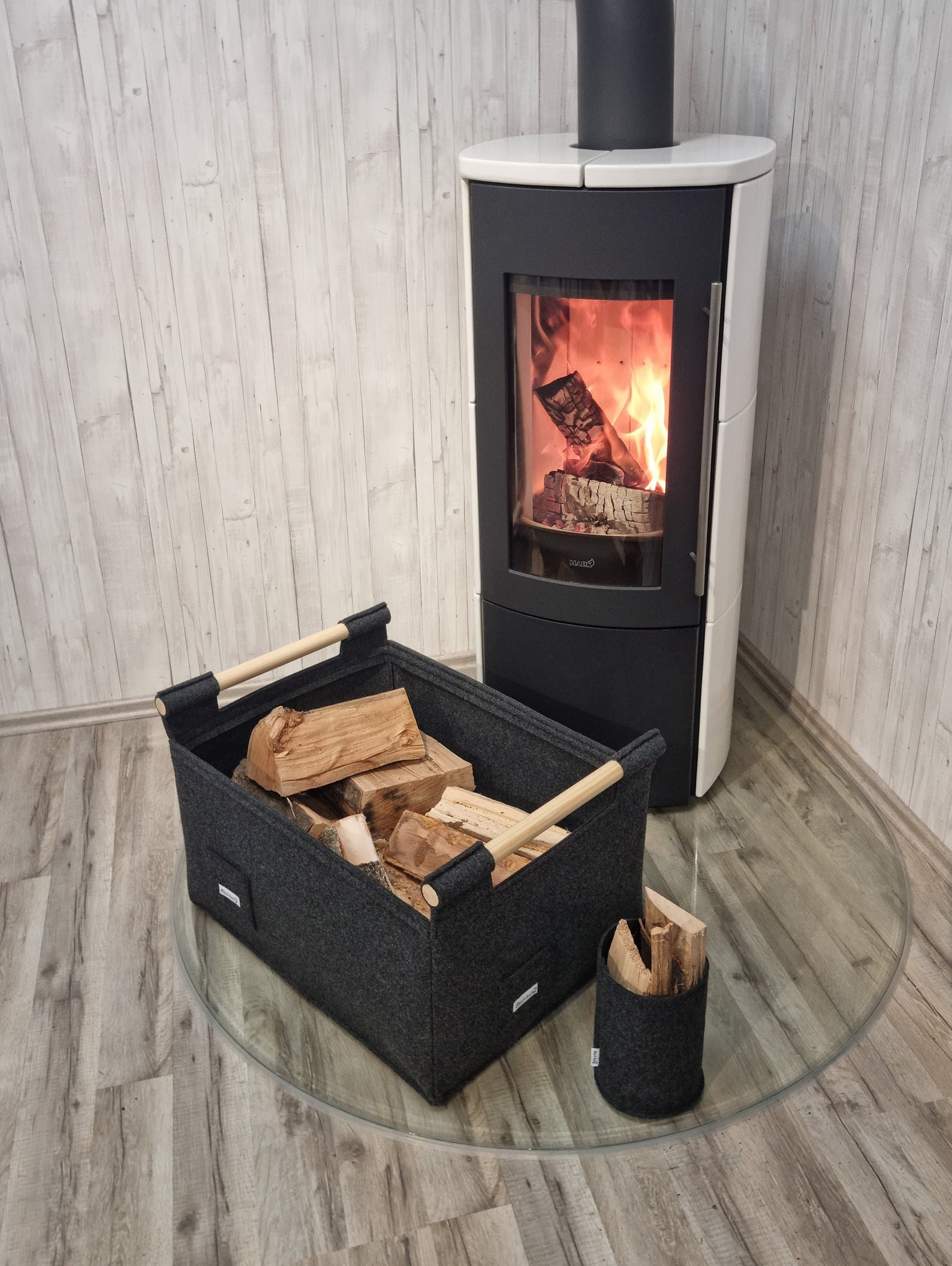 Large and Sturdy Log Basket With Wooden Handles XL Storage Basket for ...