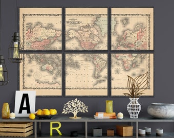 1862 World Map - Etsy