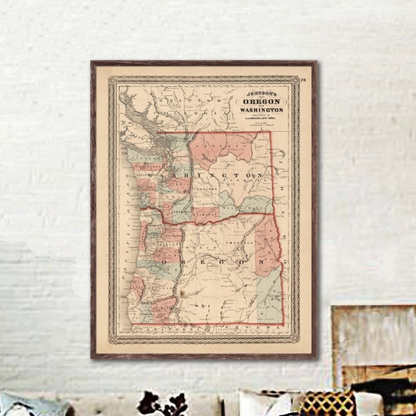 Oregon Map - Etsy