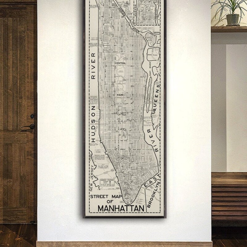 Manhattan Map - Etsy