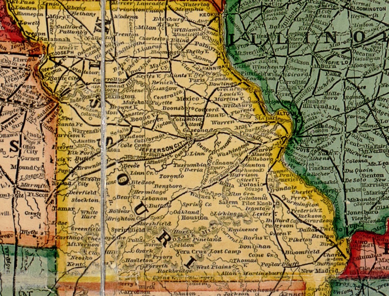 1875 US Railroad Map Reprint Vintage USA Map Reprint 4 - Etsy