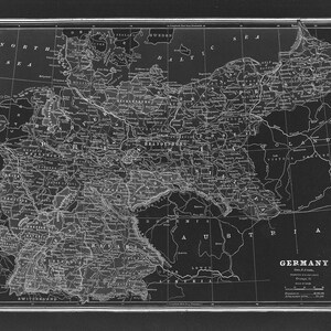 1887 Germany Map Reprint, Vintage Cram's Germany Map Reprint, 4 Large ...