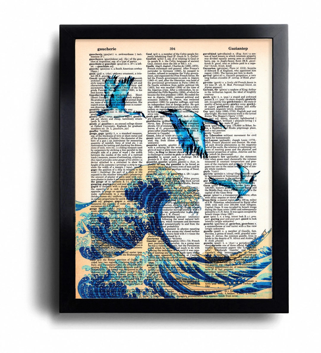 The Great Wave of Kanagawa and Gooses #868- Japanese Wave Print on ...