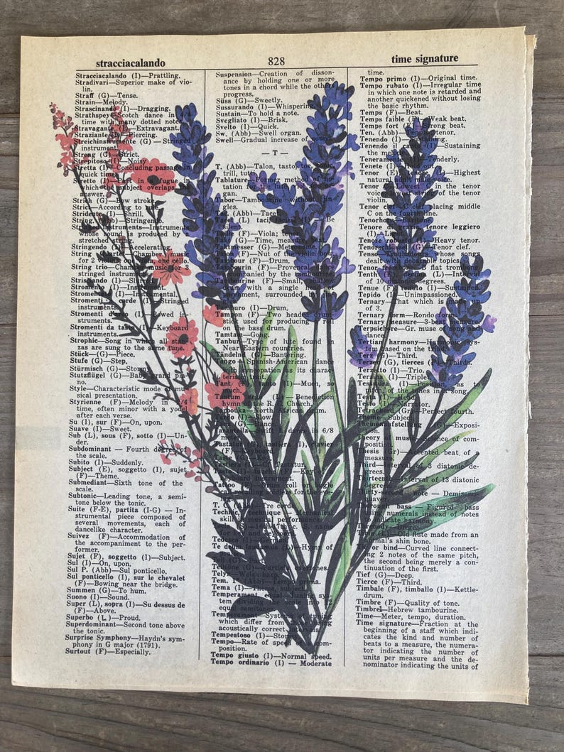 Wild Flowers Themed Dictionary Print Set - Floral Dictionary Art ...