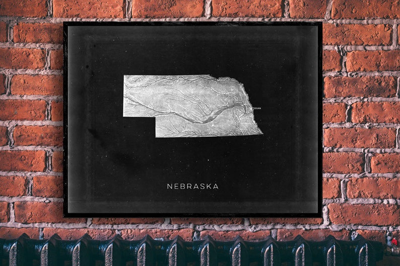 Nebraska Relief Map Reprint Vintage Nebraska Map Reprint 6 - Etsy