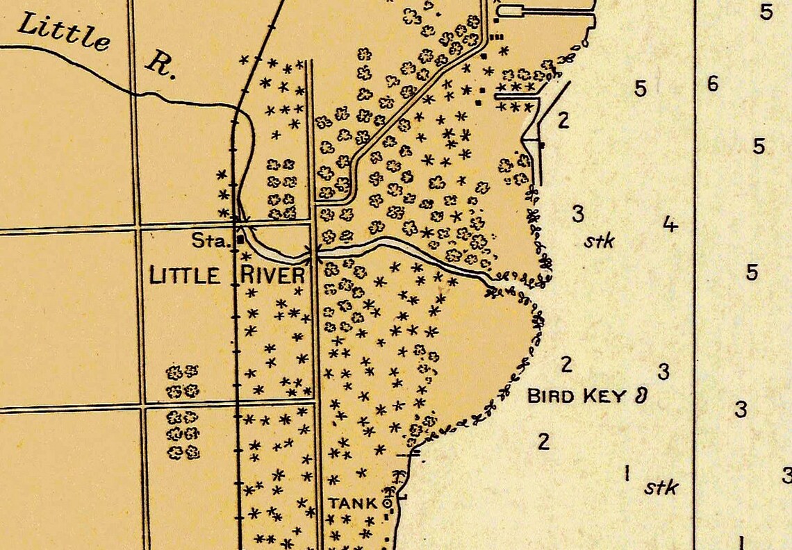 1927 Miami Harbor Map Vintage Miami Nautical Map/chart | Etsy