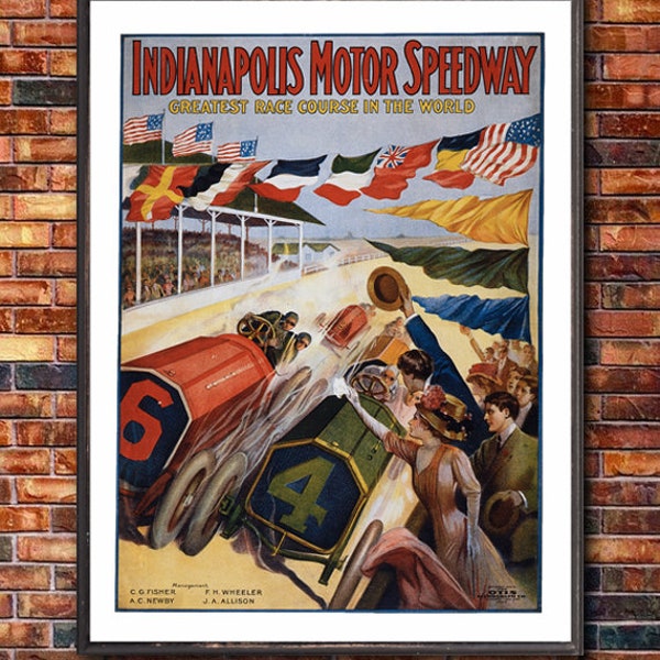 Vintage Speedway Poster - Etsy