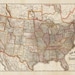 1883 US Railroad Map Reprint, Vintage US Railroad Map Reprint, 4 Large ...