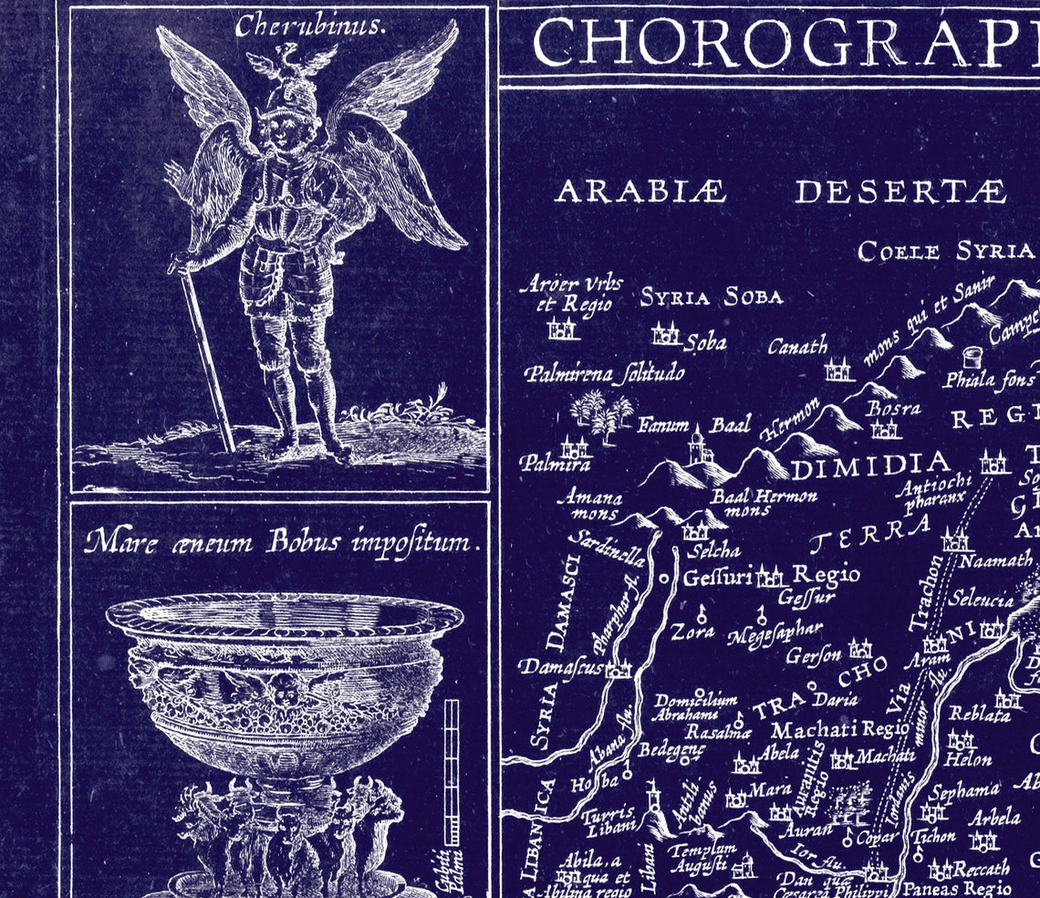 1632 Holy Land Map Reprint Palestine/israel Map Reprint 7 - Etsy