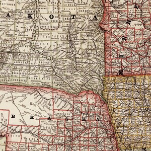 1883 US Railroad Map Reprint, Vintage US Railroad Map Reprint, 4 Large ...