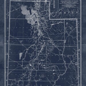 1895 Utah Postal Route Map Reprint - Utah Map Decor/gift - 4 Sizes up ...