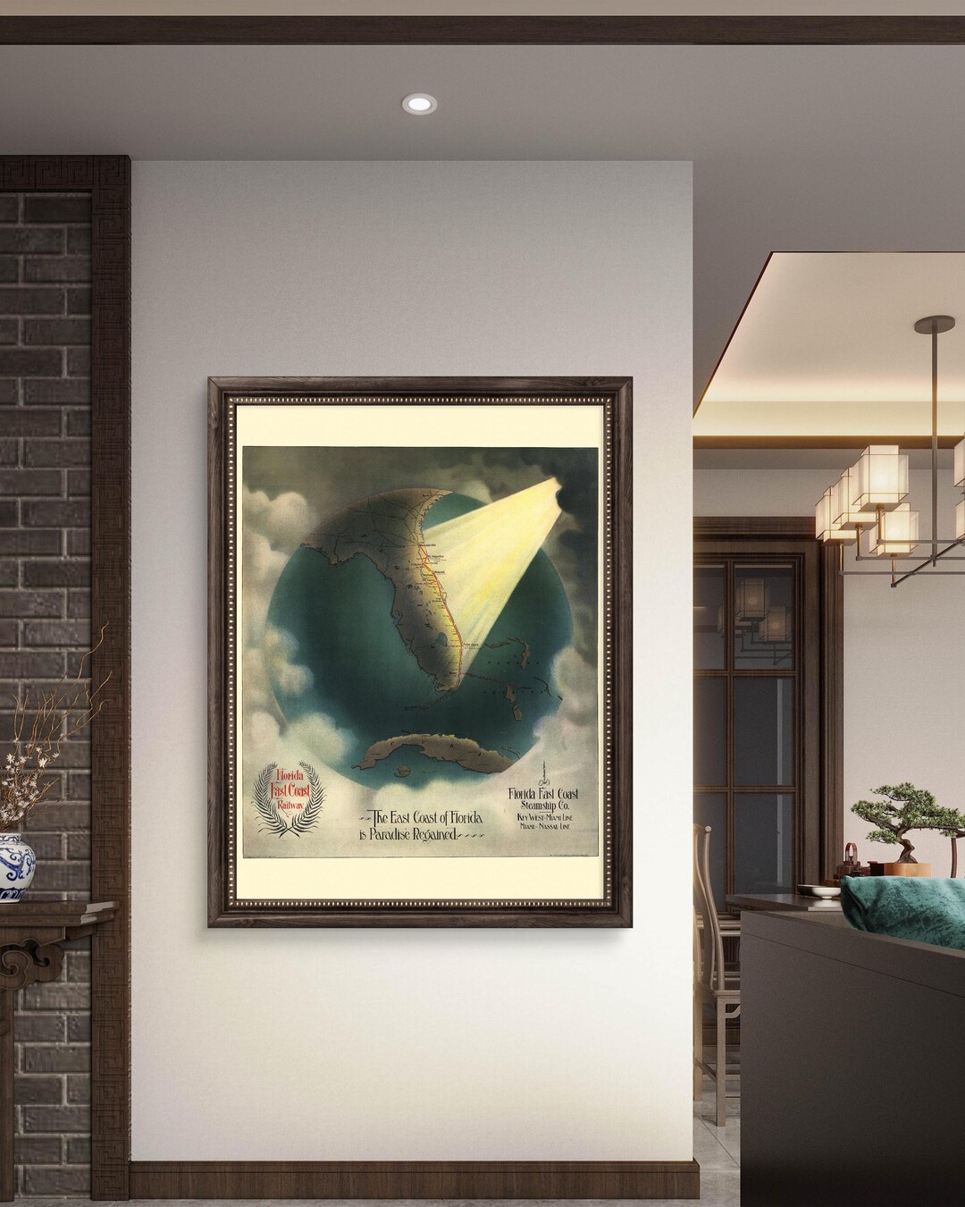 1898 Florida Travel Map Reprint, Vintage Travel Advertising, Vintage ...