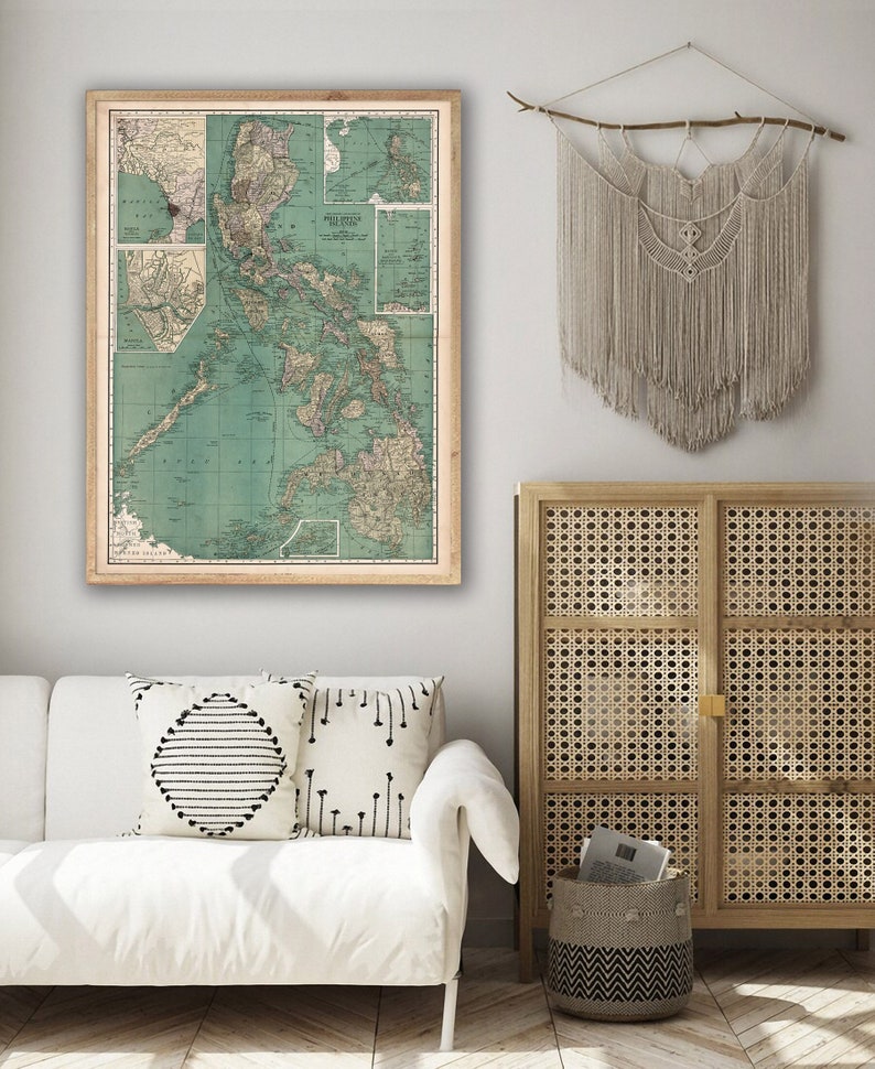 1912 Philippines Map Reprint Philippines Decor/gift 6 L/XL | Etsy