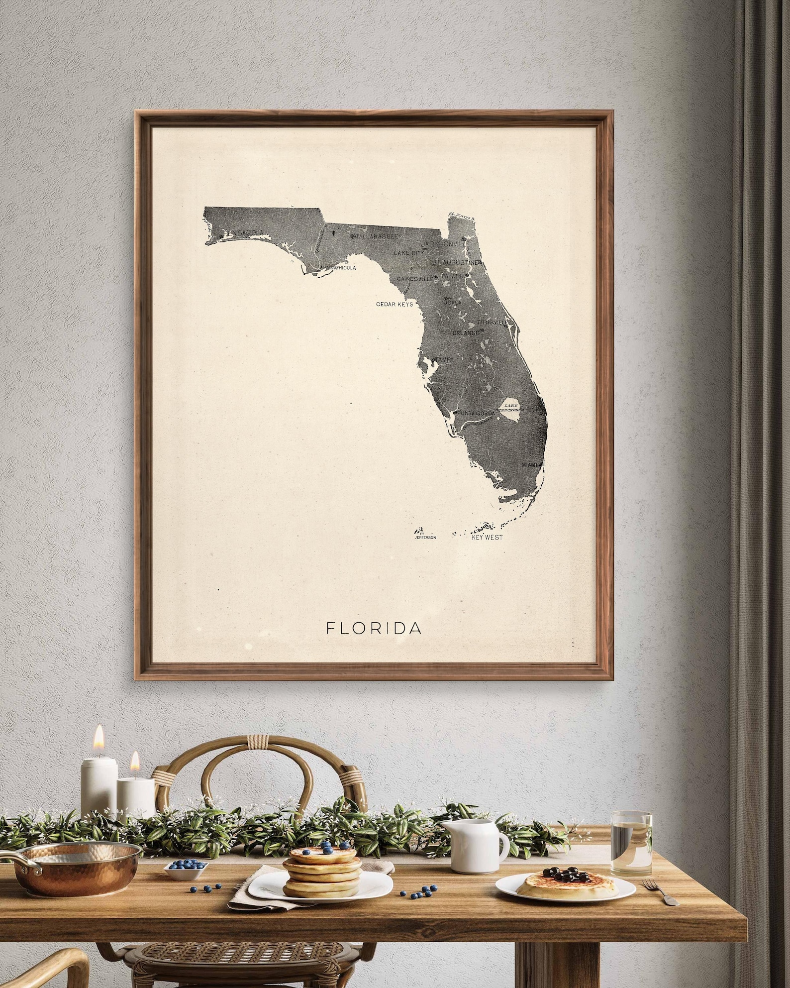 Florida Relief Map Reprint, Vintage Florida Map Reprint - 6 Large/xl ...