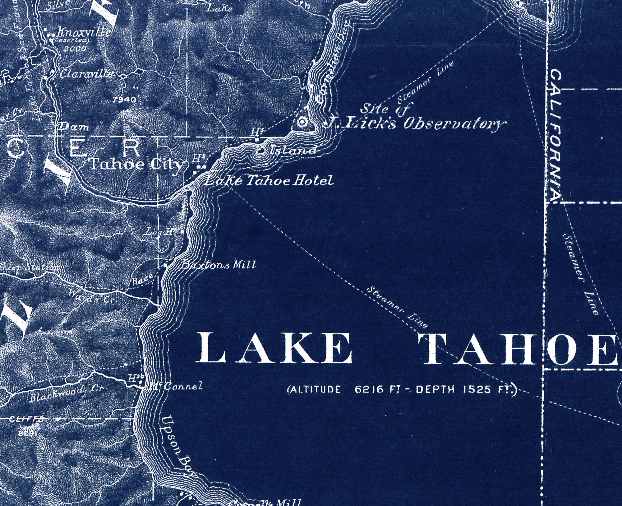 1874 Lake Tahoe map reprint Vintage map of Lake Tahoe CA in | Etsy