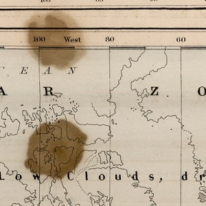 1870 Johnson's Winds and Rains World Maps Reprint Victorian-era ...