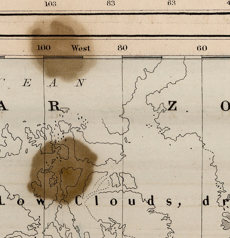 1870 Winds and Rains World Maps Reprint - Victorian-era Scientific ...