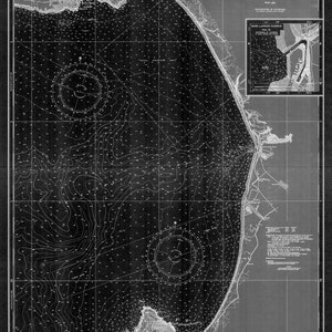 1948 Monterey Bay Nautical Chart Reprint, Vintage Monterey Bay CA Map ...