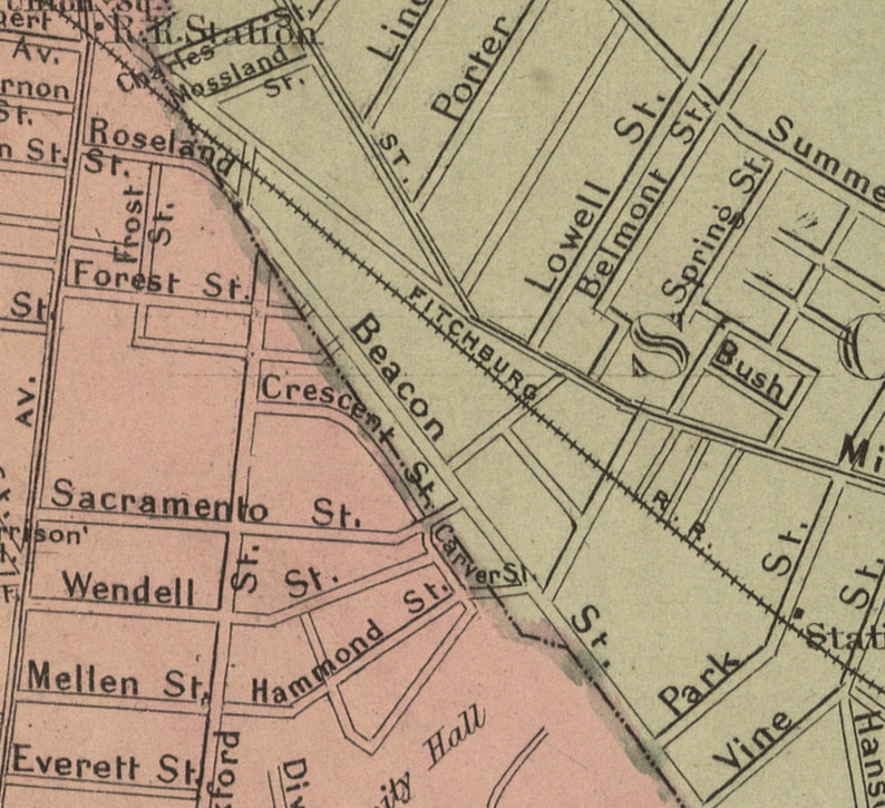 1870 Boston Map Reprint, Victorian Boston Map Reprint - Beantown Decor ...